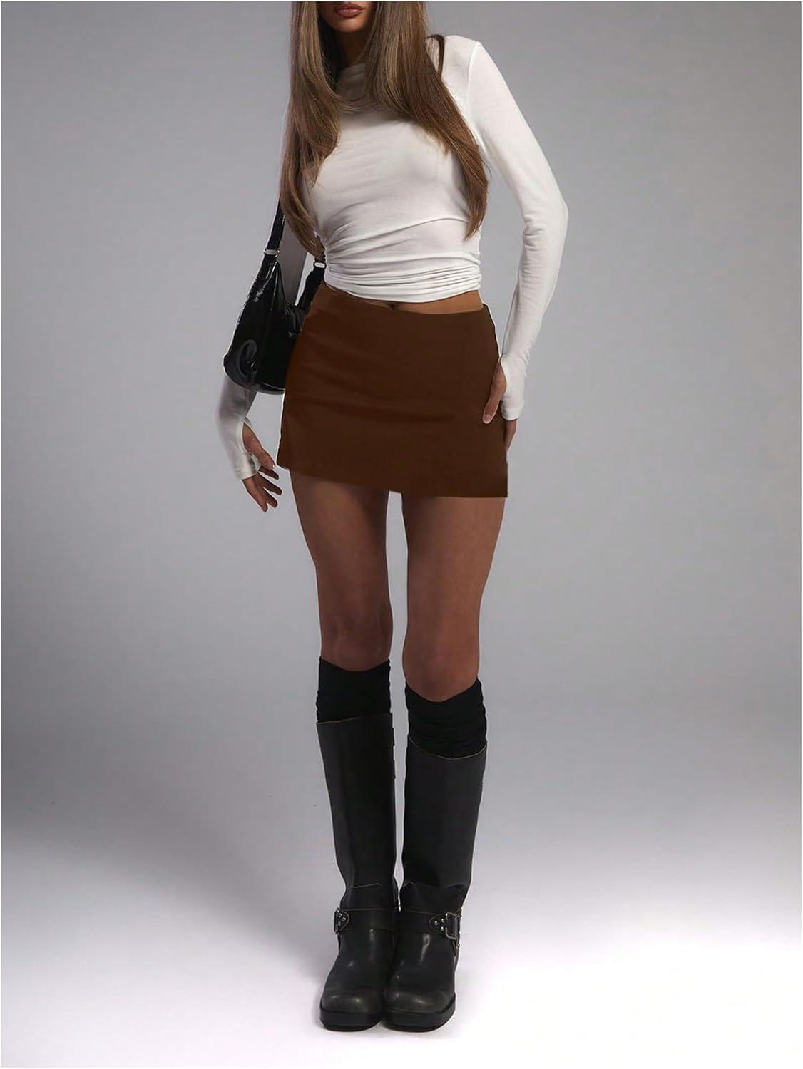 SOLY HUX Women’s Mini Skirt Y2k Low Rise A Line Casual Summer Skirts ...